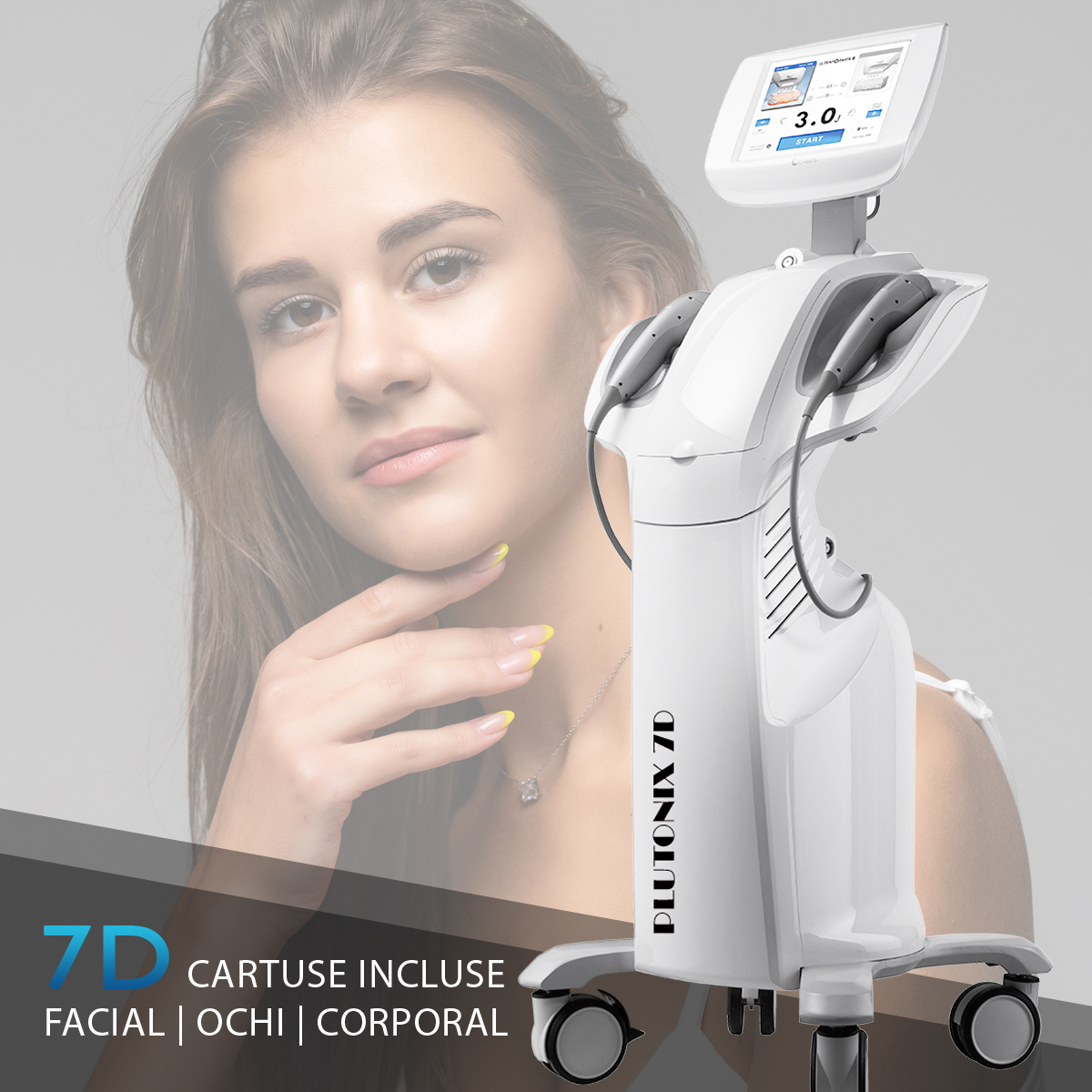Aparat PLUTONIX 7D Rejuvenare Faciala HIFU Transformer, 7D Facial High ...